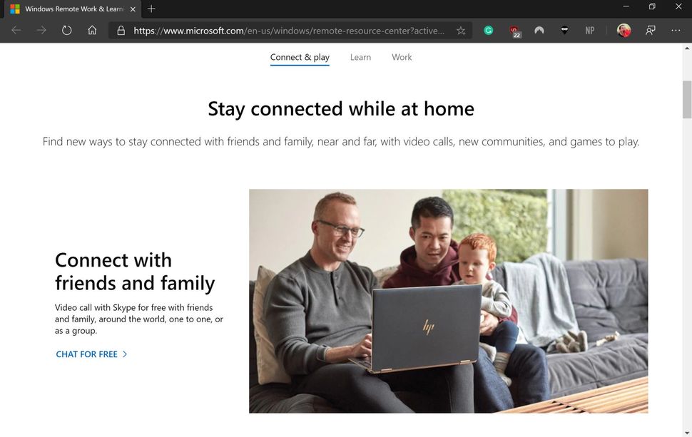 Microsoft creates website to help you connect, play, learn, and work ...