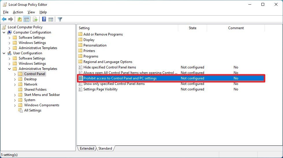 How To Disable Access To The Settings App On Windows 11 Windows Central