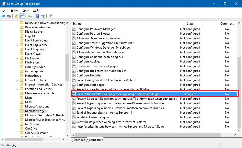 How to disable Microsoft Edge's 'First Run' welcome page in Windows 10 ...