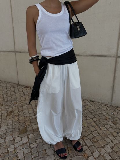 7 Genie Pants Outfits to Help You Style the Viral 2025 Trend | Who What ...