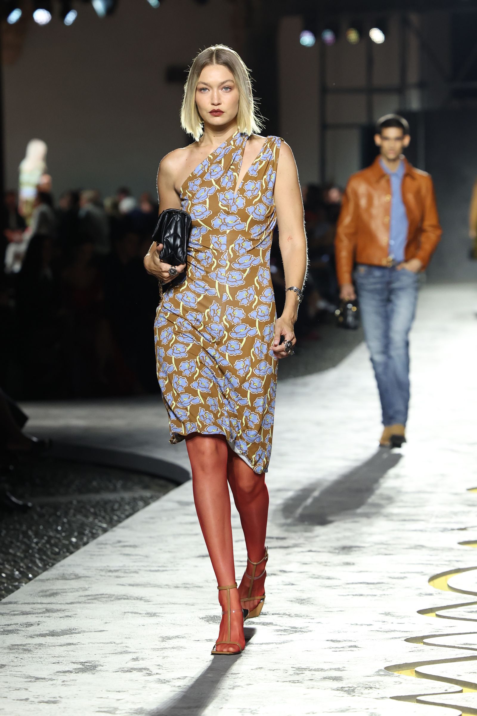 Gigi Hadid Returns to the Runway in Floral Versace | Marie Claire