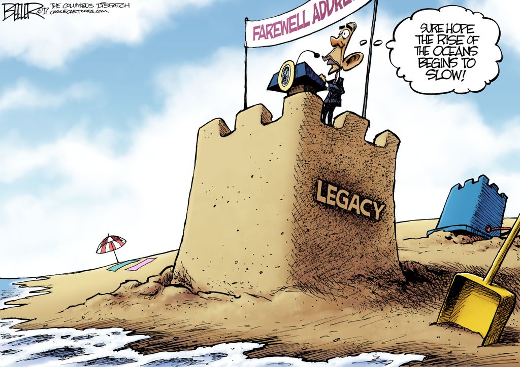 Political cartoon U.S. Barack Obama farewell address legacy | The Week
