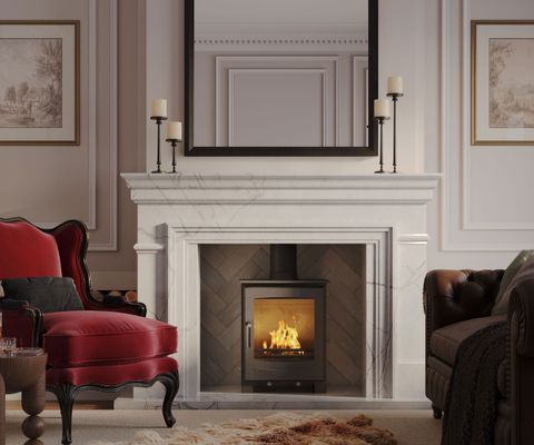 11 log burner surround ideas for every type of stove | Homebuilding