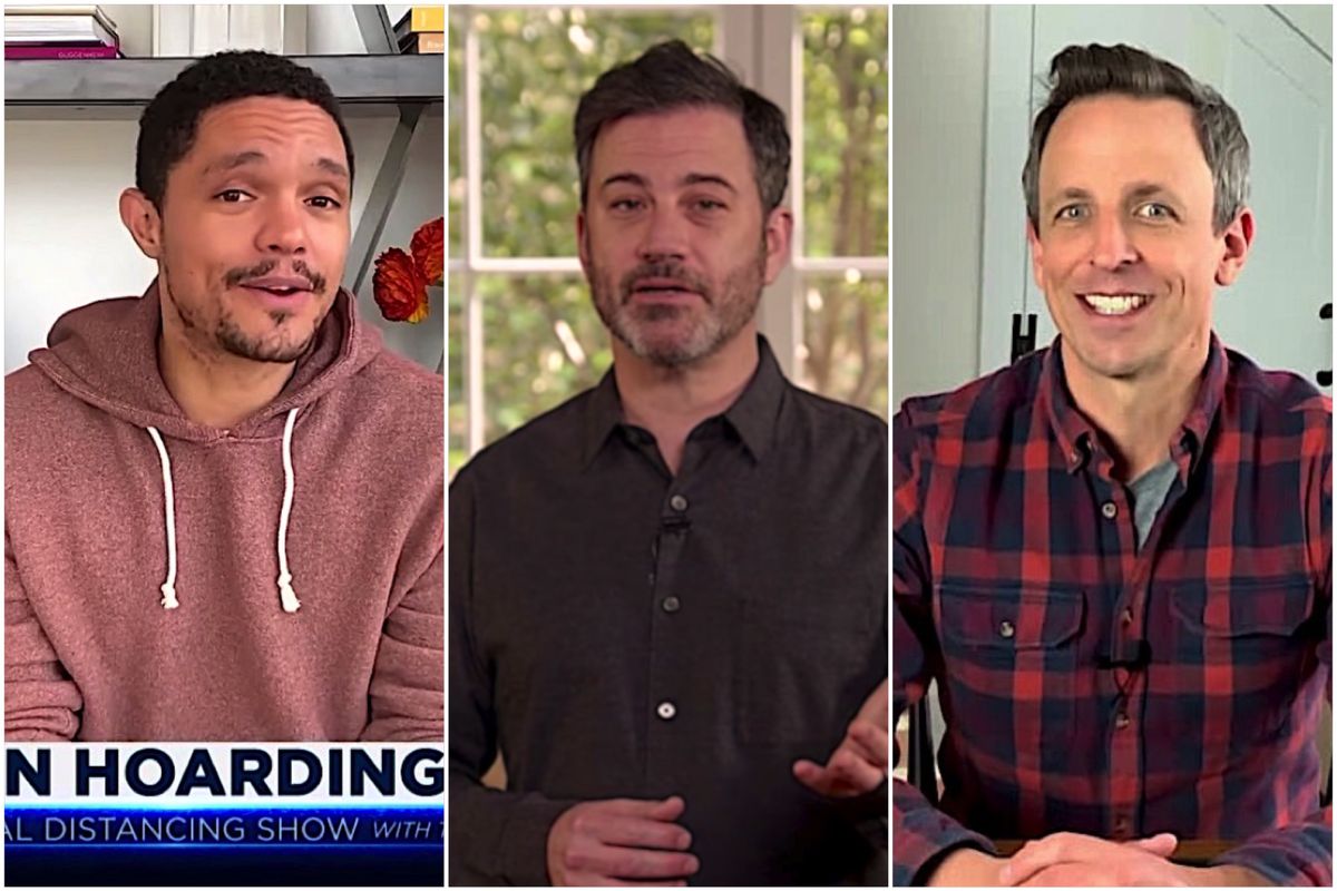 Late night hosts look at America in quarantine: Toilet paper, guns ...