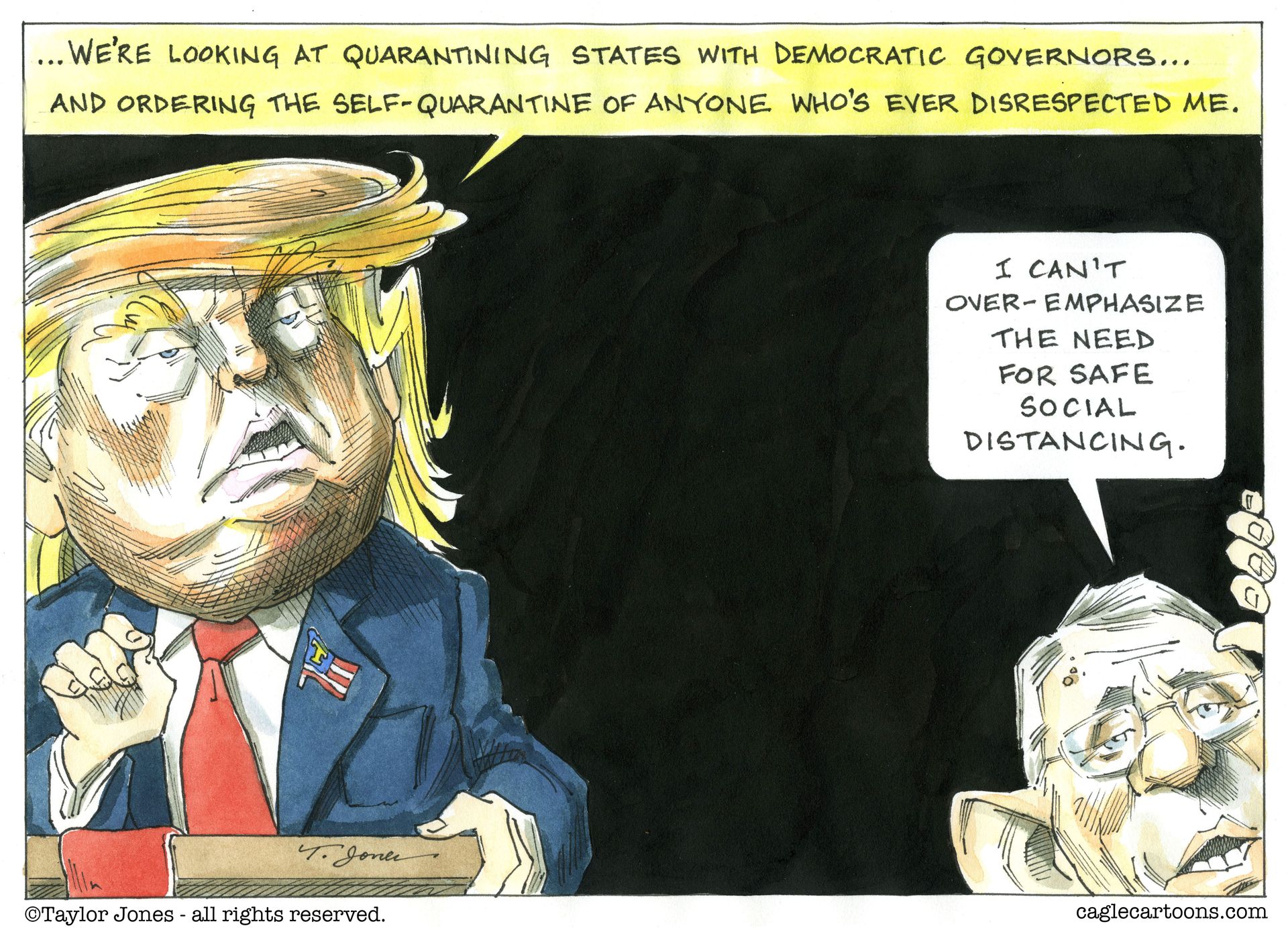 Political Cartoon U.S. Trump Anthony Fauci Coronavirus governors social ...