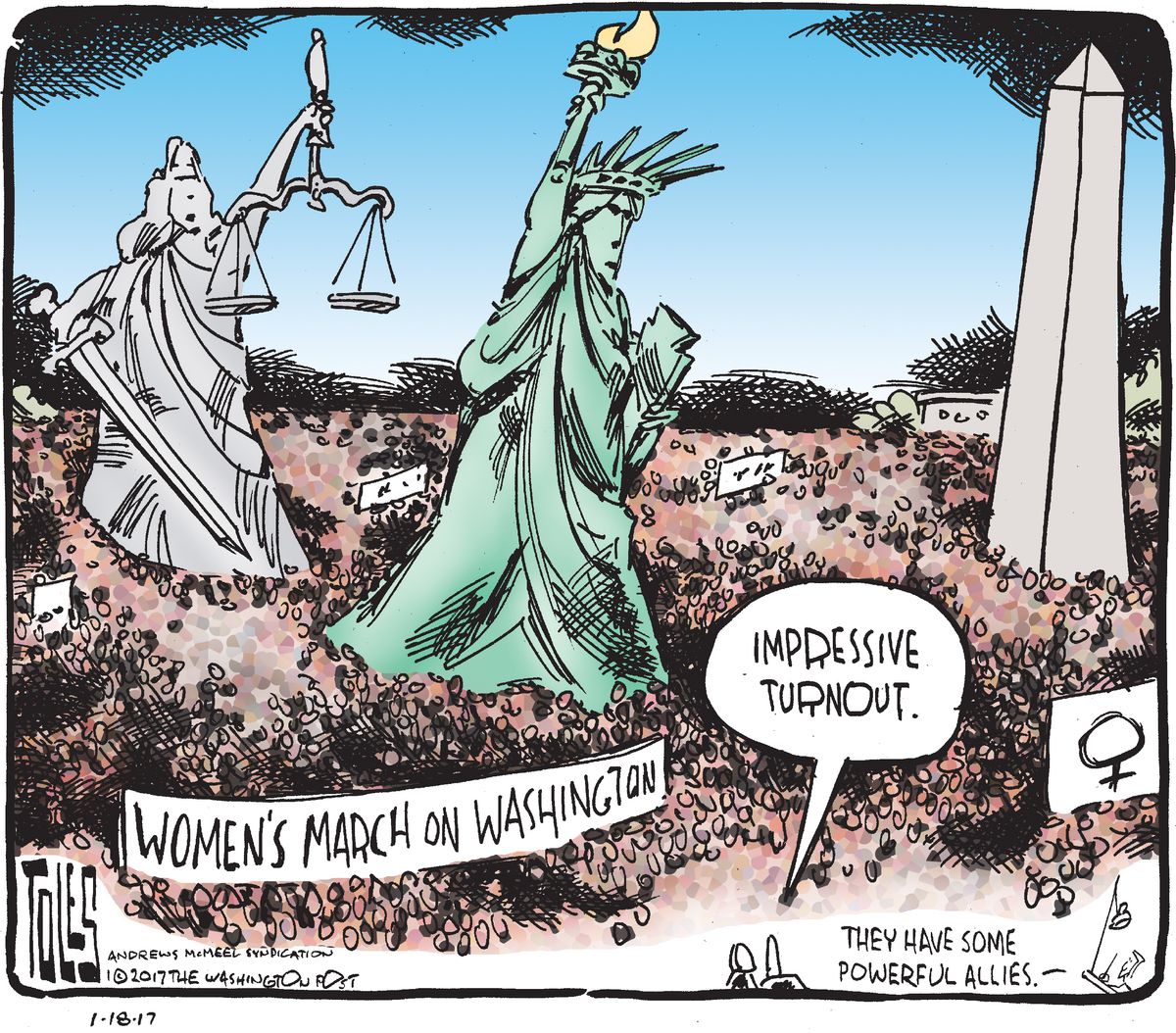Political Cartoon U.S. Womens March on Washington turnout | The Week