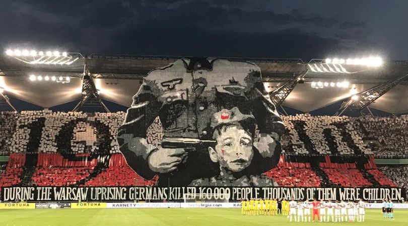 Legia Warsaw whip out dramatic tifo for 73rd anniversary of 1944 Uprising | FourFourTwo