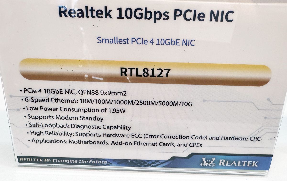 Realtek's $10 tiny 10GbE network adapter is coming to motherboards later this year | Tom's Hardware