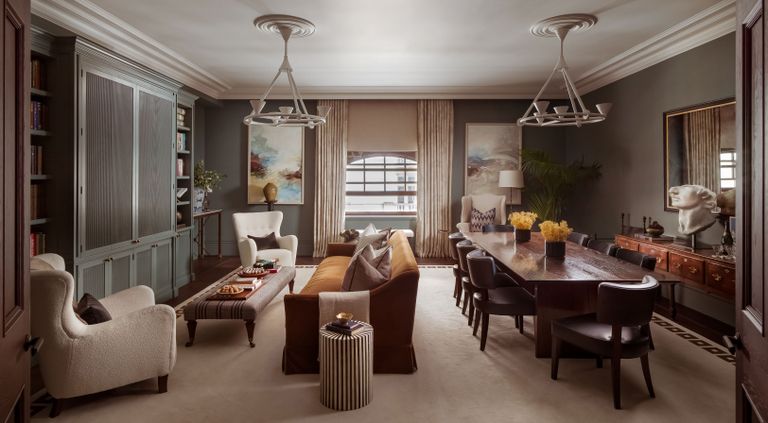 8 ways designers use dining tables in small living rooms | Livingetc