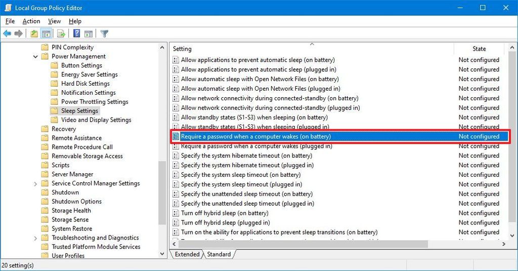 How to disable password after resuming from sleep on Windows 10 ...