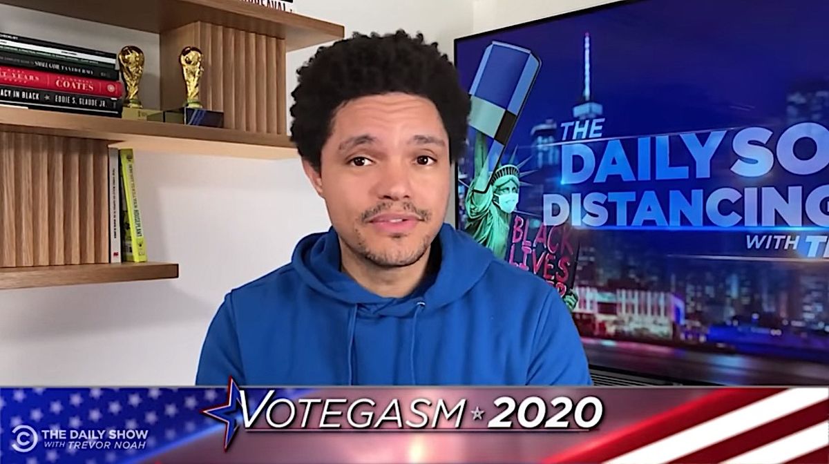 Trevor Noah and Colbert's Late Show sing and sigh about Trump's frozen ...