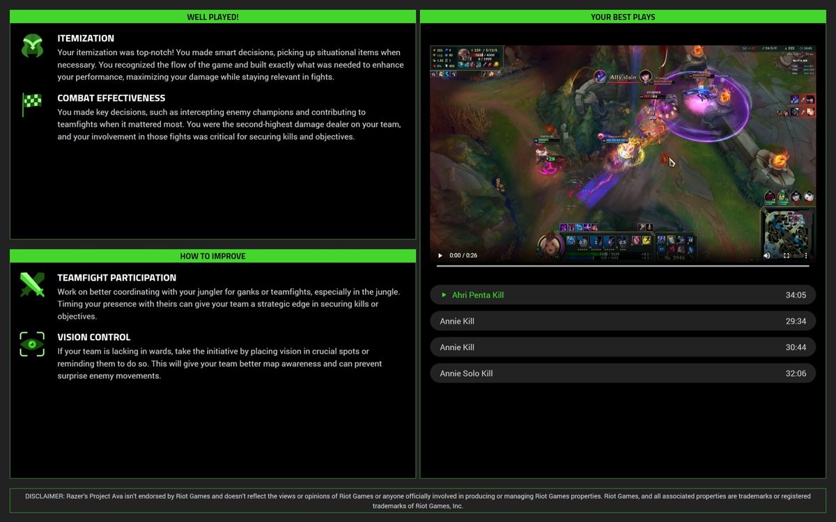 Razer has released a backseat gaming AI bot called Ava, and I'm not ...