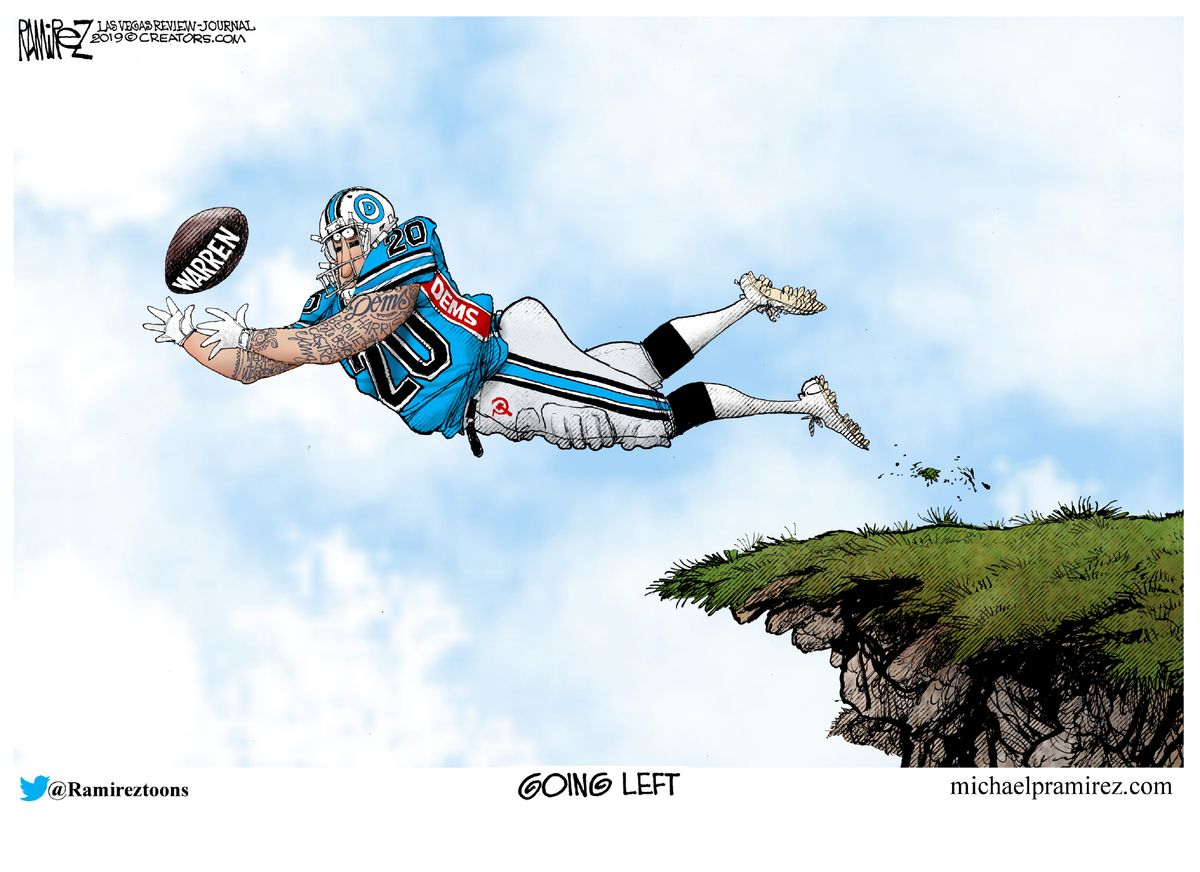 Political Cartoon U.S. Democrats Warren Going Left 2020 Election | The Week