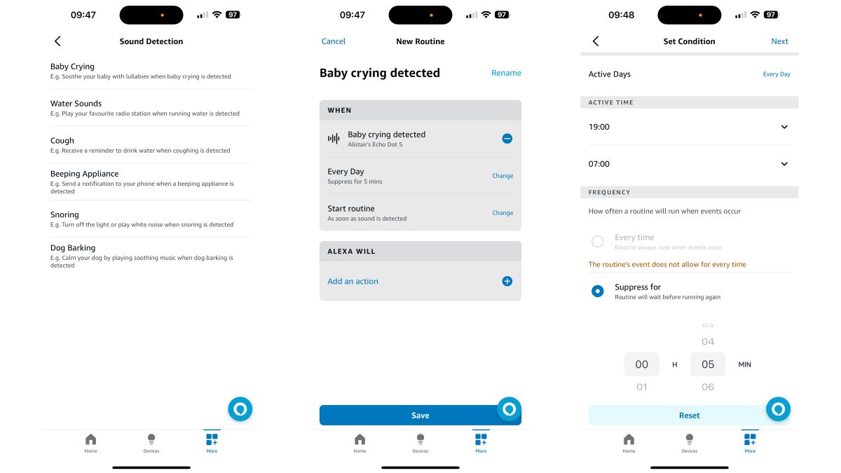 How to set up and use Alexa sound detection: soothe crying babies ...