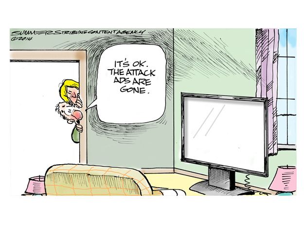Political cartoon midterm election attack ads over | The Week