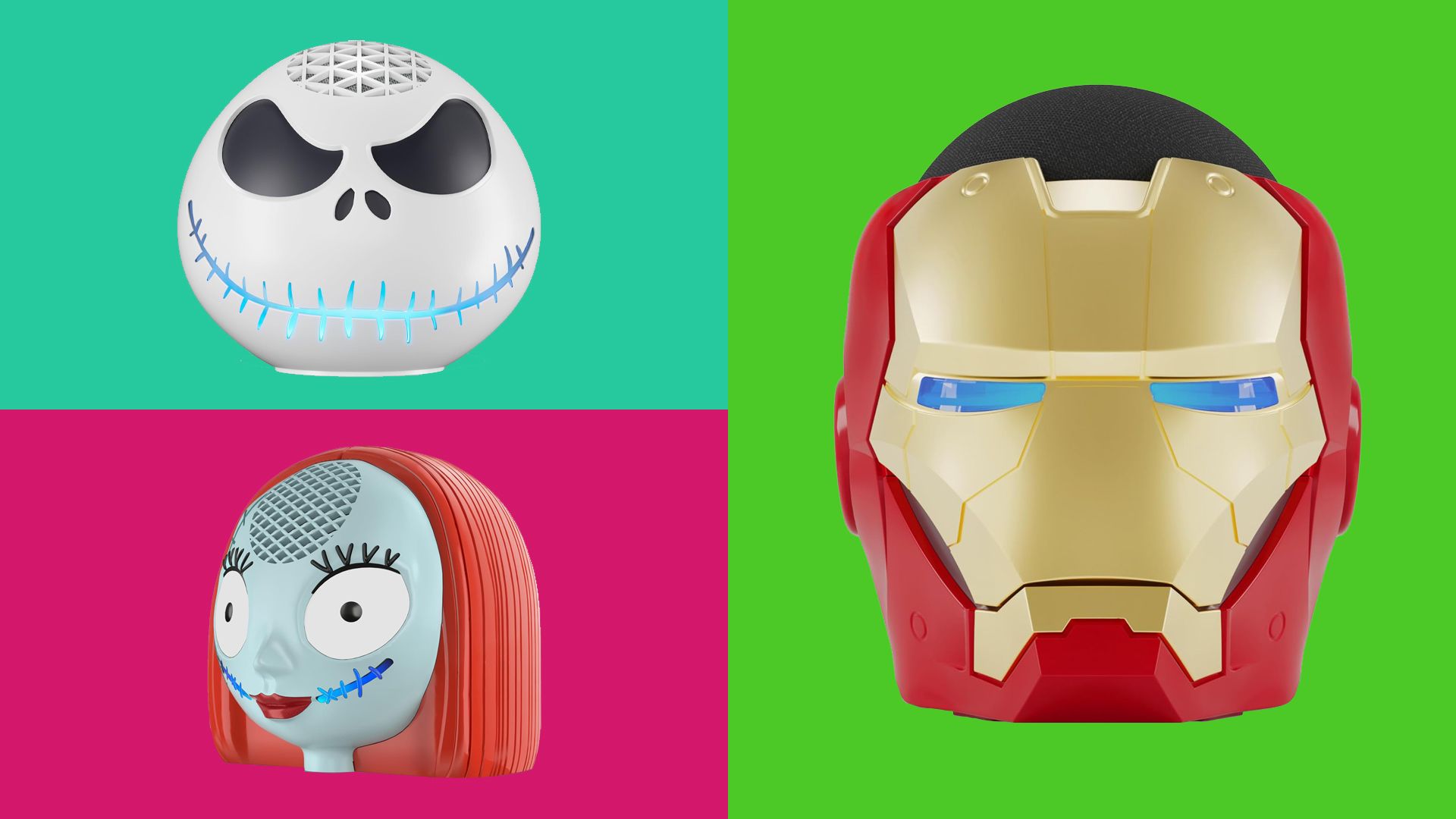 These Echo Dots come with an Iron Man or Jack Skellington case, and for ...