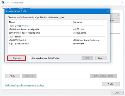 How to find the correct monitor color profile on Windows 10 | Windows ...