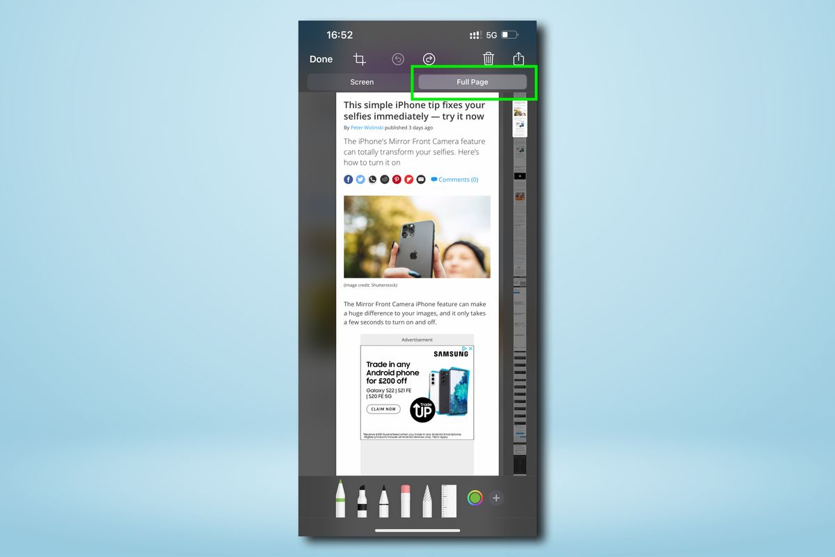 How to screenshot a full page on iPhone and iPad | Tom's Guide