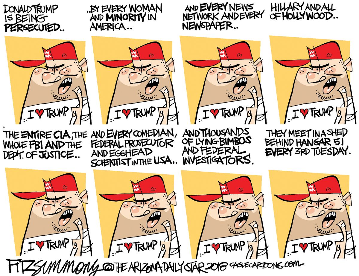 Political cartoon U.S. MAGA Trump deep state conspiracy | The Week