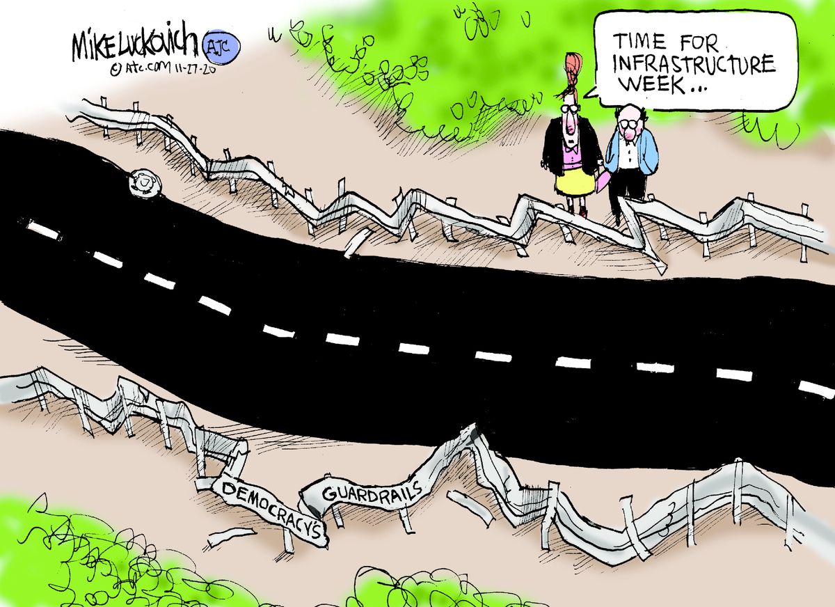 Political Cartoon U.S. Trump democracy infrastructure week | The Week