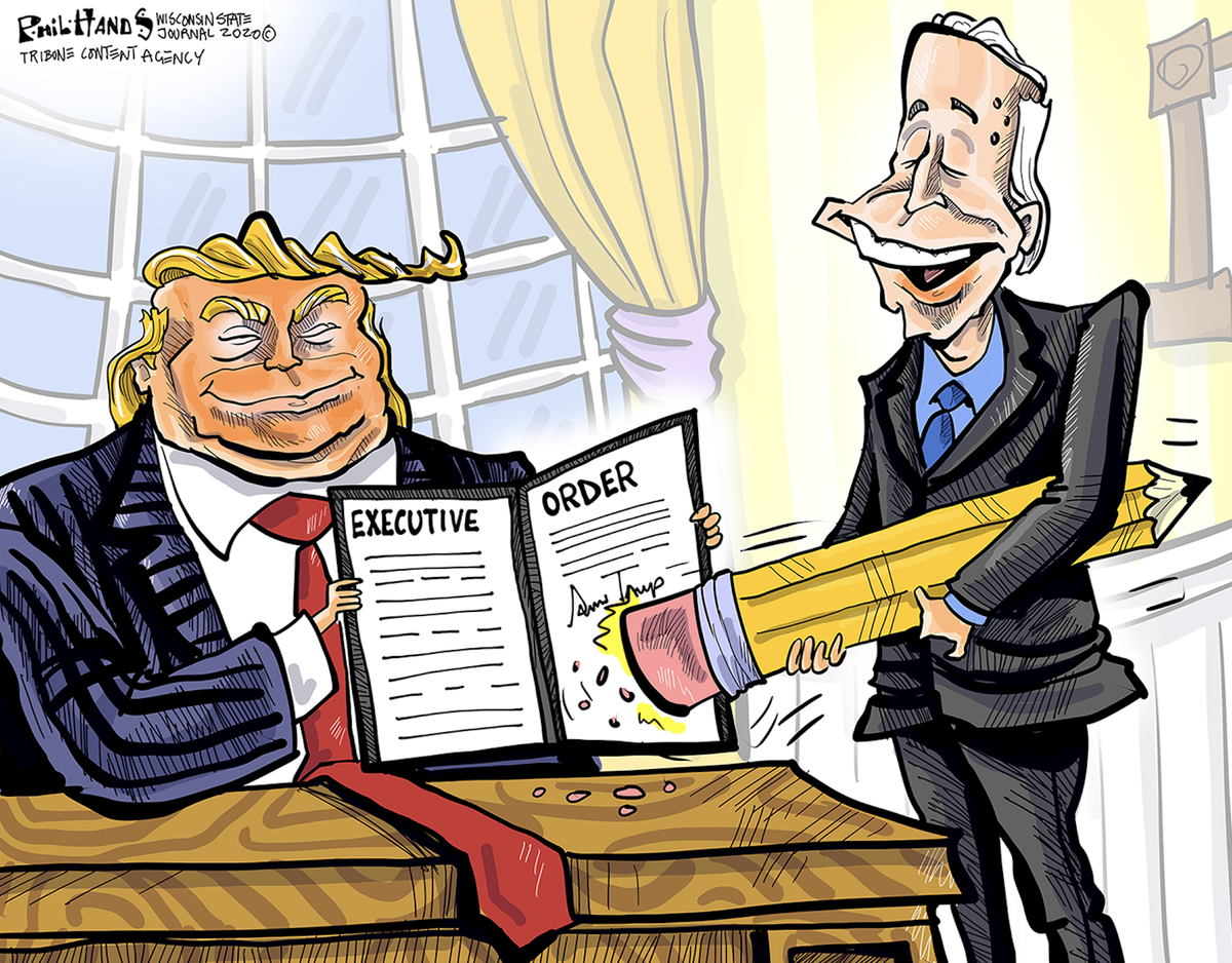 Political Cartoon U.S. Trump Biden executive order | The Week
