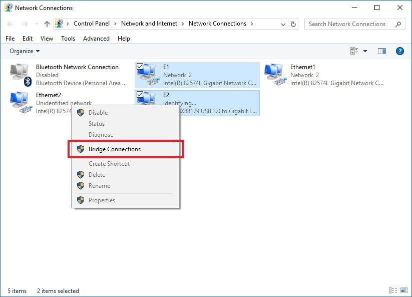 How to set up and manage a Network Bridge connection on Windows 10 ...