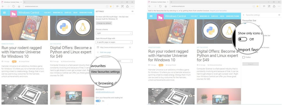 How to customize your favorites list in Edge for Windows 10 | Windows ...