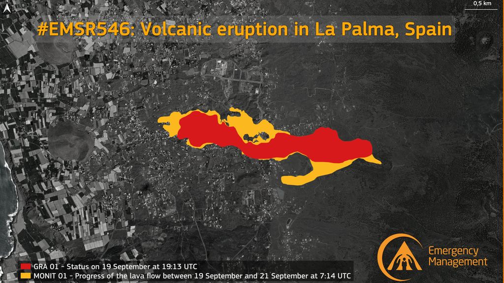 Satellites watch as volcano erupts on Spanish island La Palma after ...