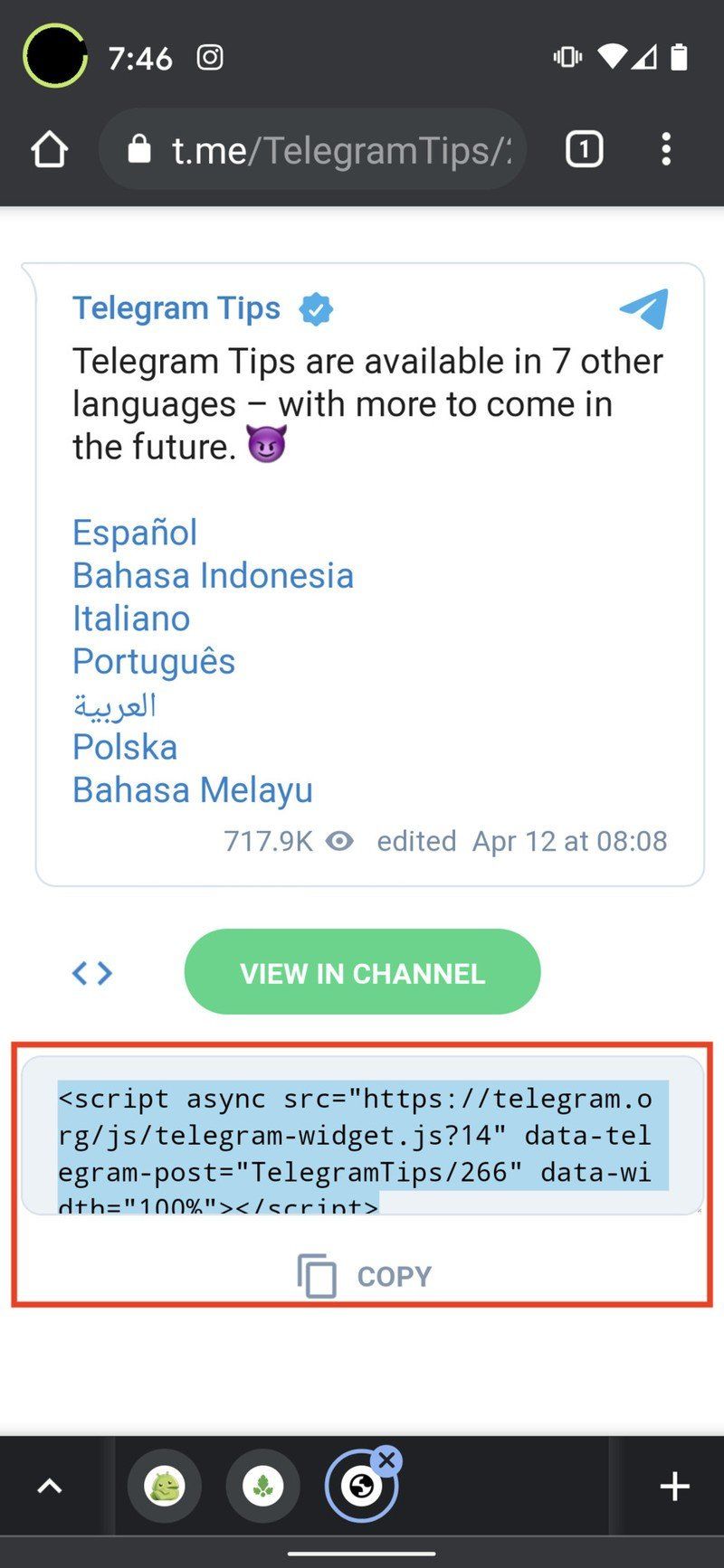How to create Telegram widgets that you can share anywhere | Android ...