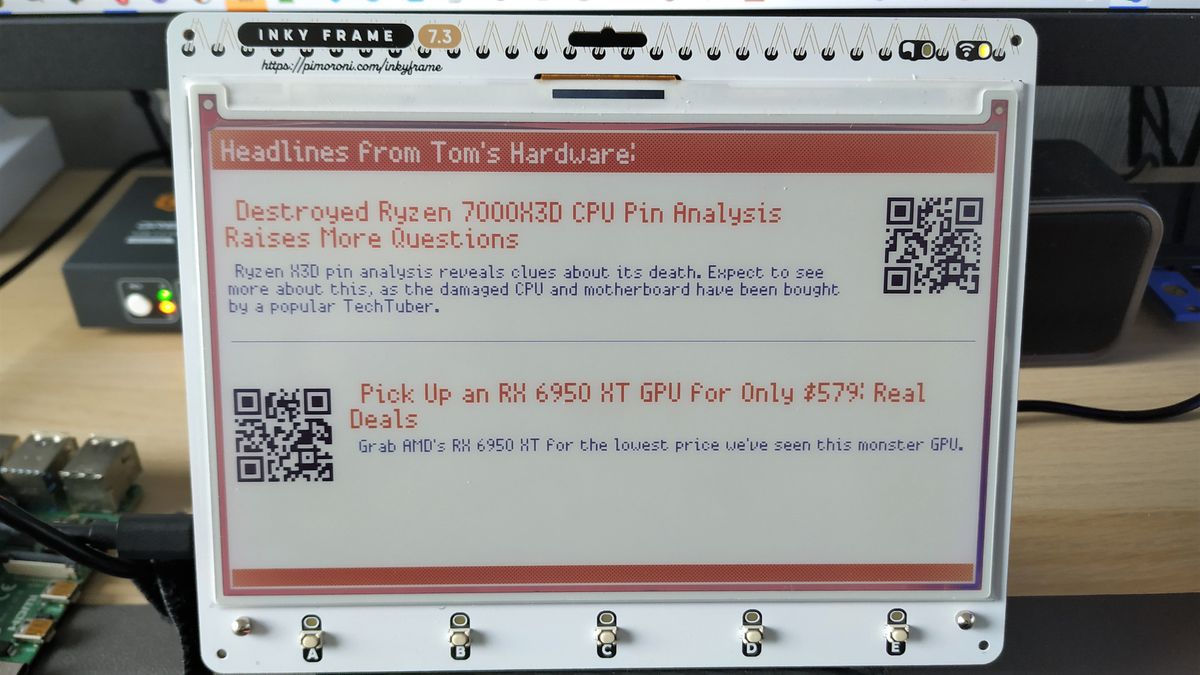 Pimoroni Inky Frame Review: Programmable Color E Ink Screen | Tom's ...