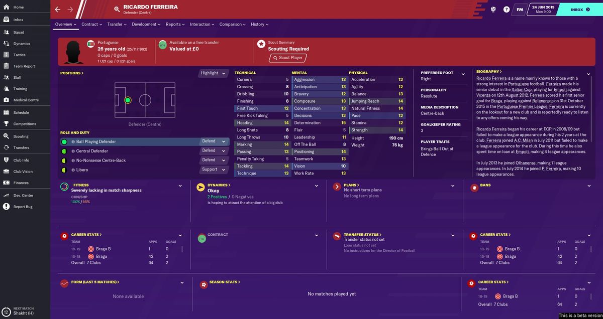 Football Manager 2020 free agents guide: Viviano, Strinic, Ben Arfa ...