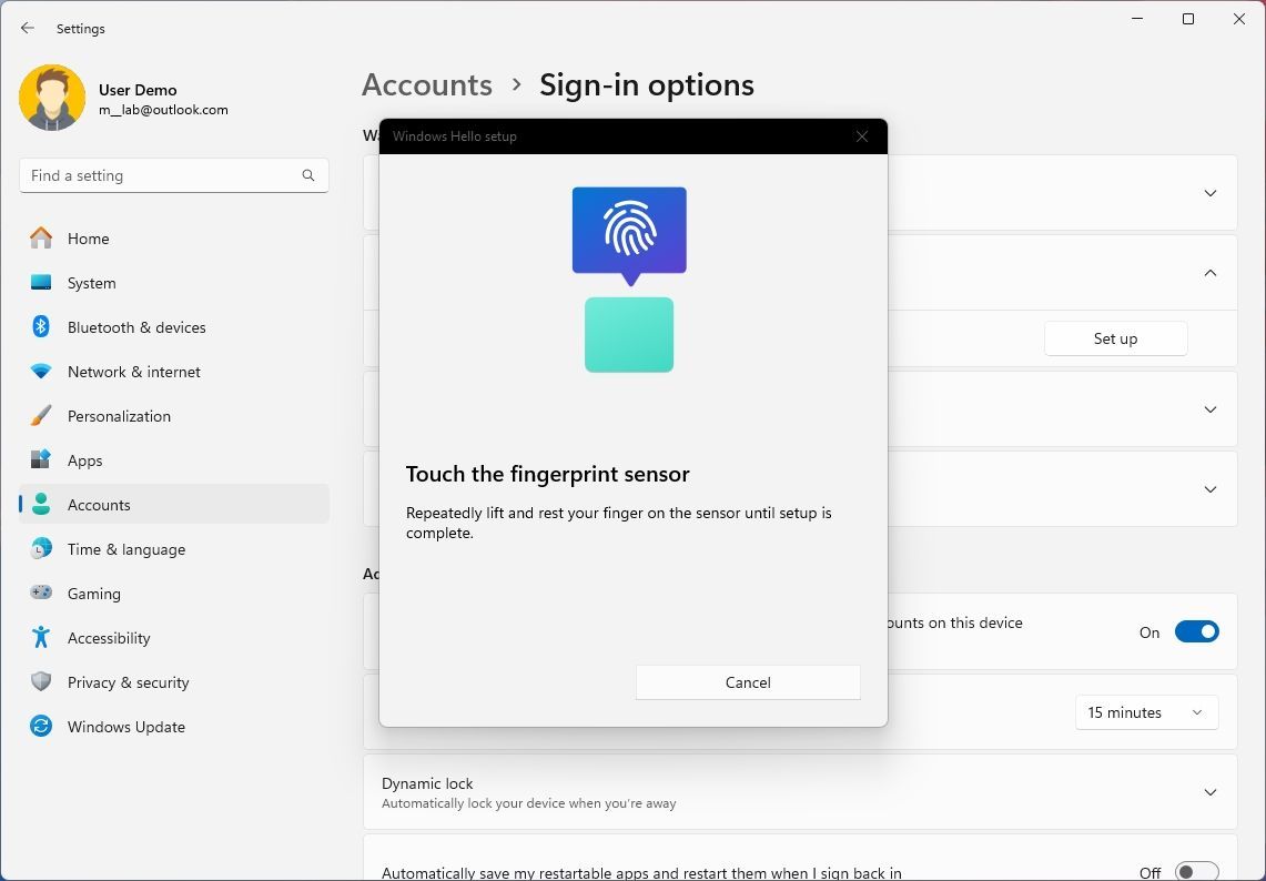 How to configure Windows Hello authentication on Windows 11 | Windows ...