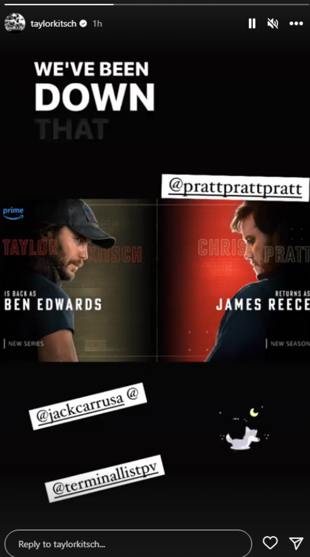 Chris Pratt And Taylor Kitsch Celebrate The Official Renewal Of The ...