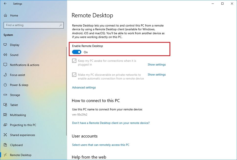 How to use Remote Desktop app to connect to a PC on Windows 10 ...