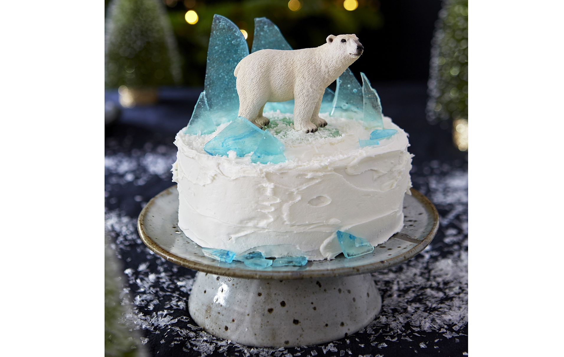 Polar bear Christmas cake with edible shards of ice | Dessert Recipes ...