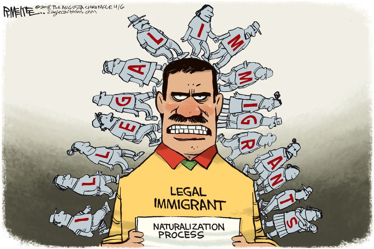 Political cartoon U.S. illegal immigration naturalization | The Week