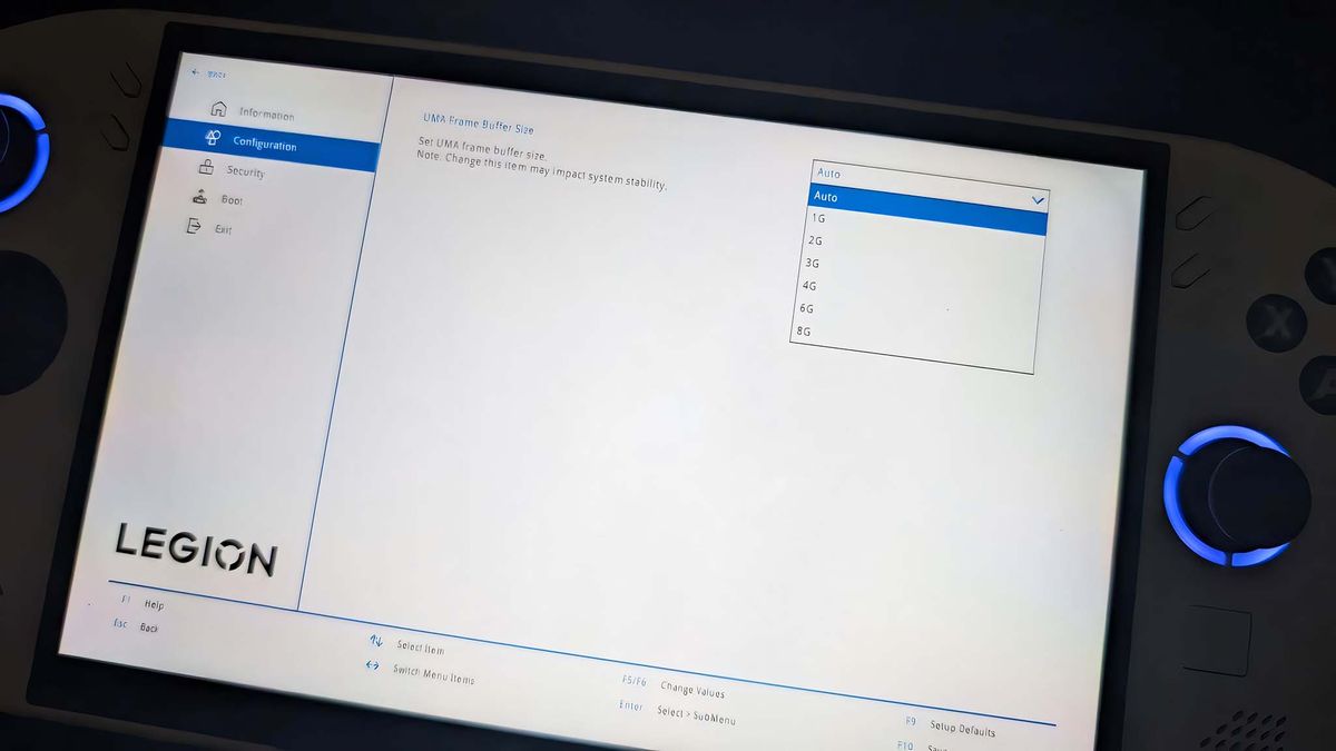 How to enter BIOS and change VRAM on Legion Go gaming handhelds ...