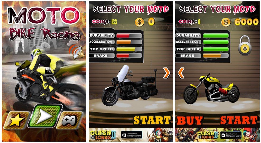Moto Racing, a Windows Phone endless runner game on two wheels ...