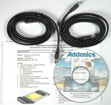 Addonics ADCBSAR5-2E Or: ESATA Via PC Card - Addonics CardBus Adapter ...