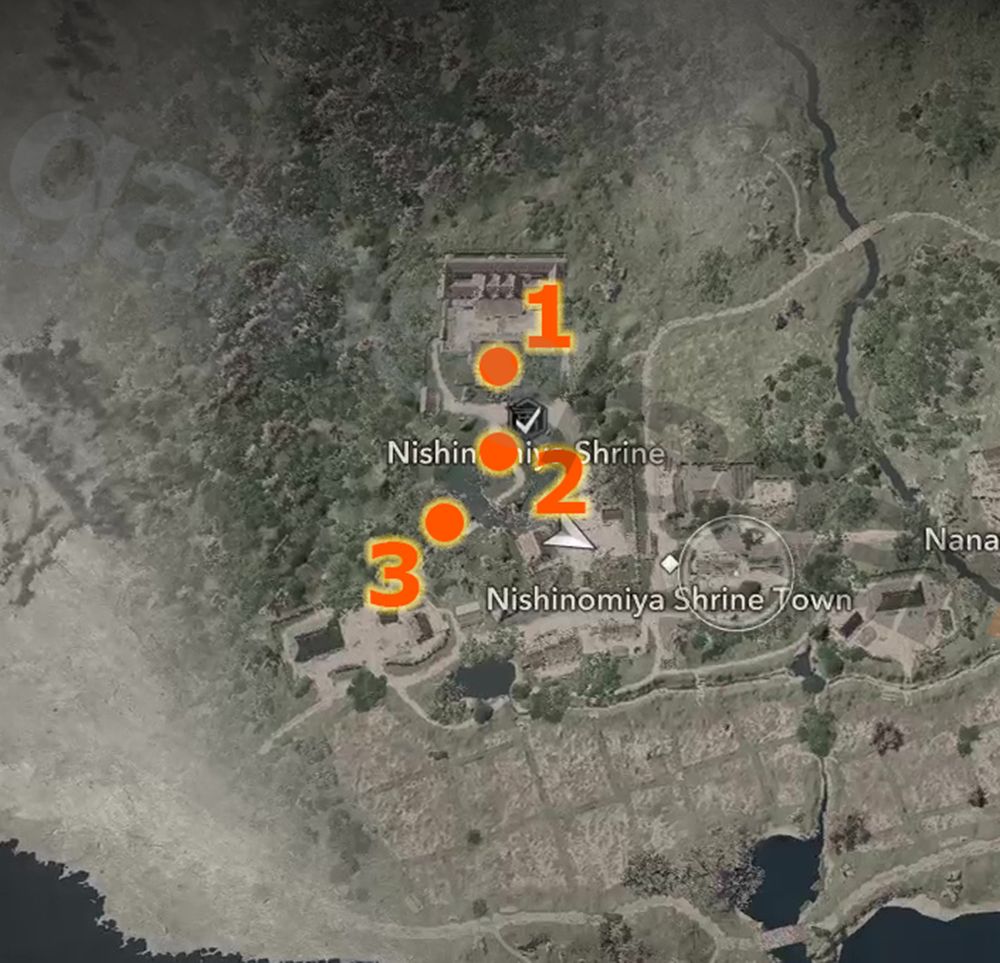 All Assassin's Creed Shadows Nishinomiya Shrine locations | GamesRadar+