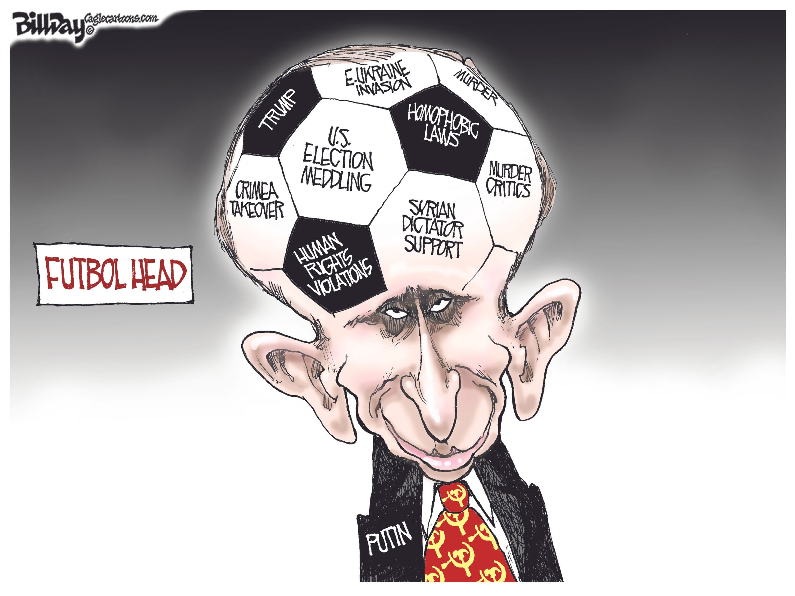 Political cartoon U.S. Putin Russia crimes human rights soccer FIFA ...