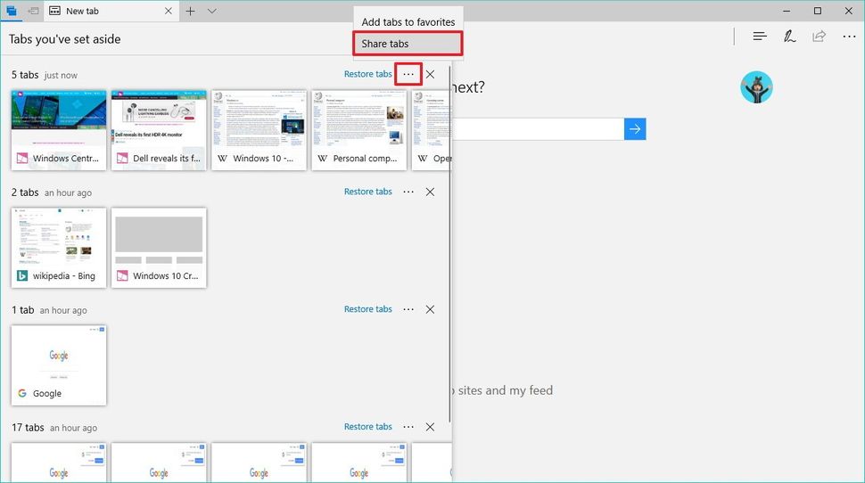 How to manage tabs on Microsoft Edge on the Windows 10 Creators Update ...