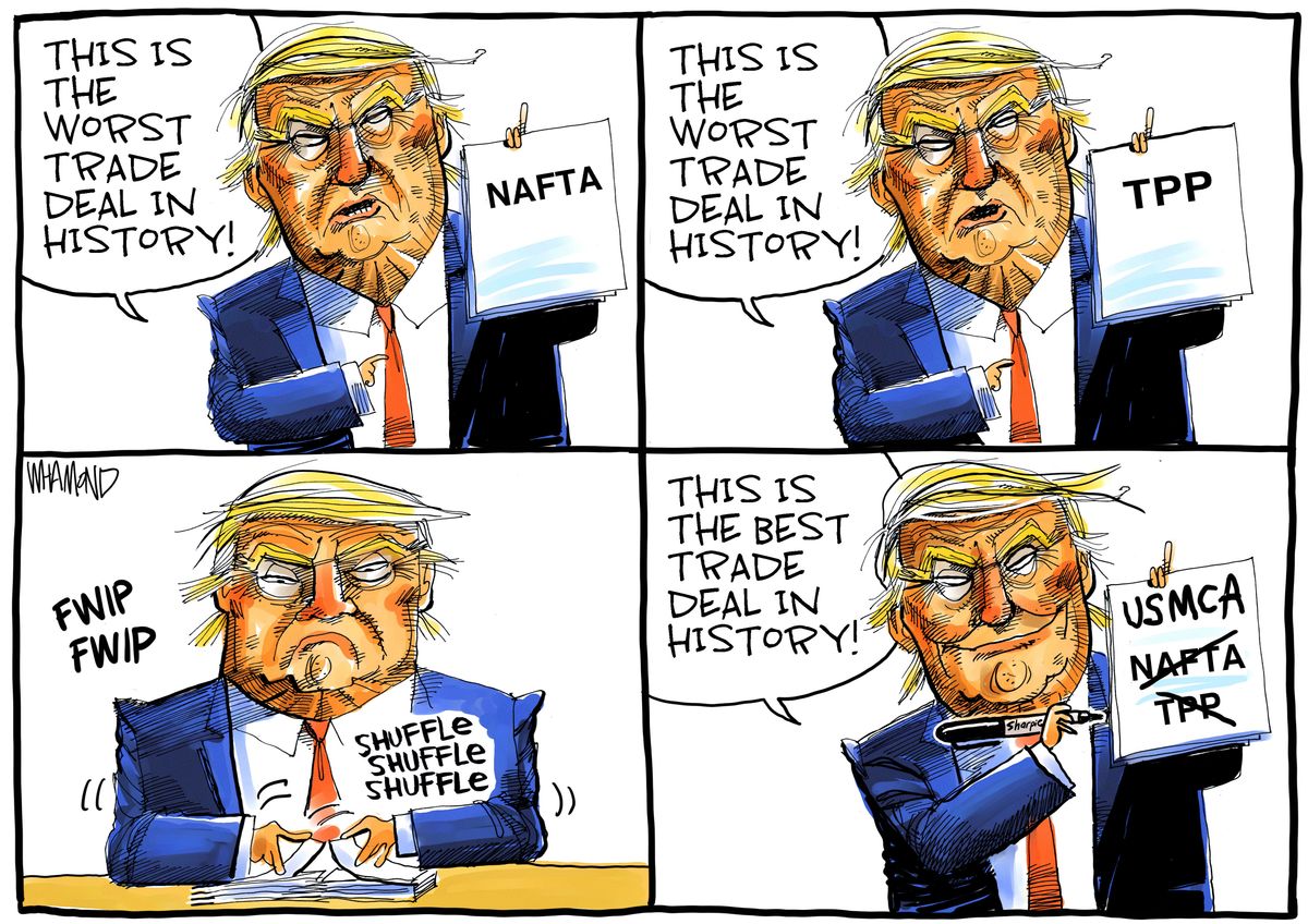 Political Cartoon World USMCA Best Trade Deal | The Week