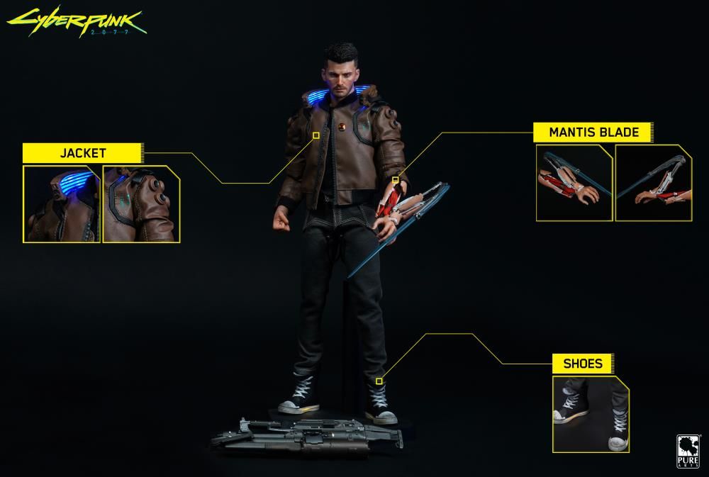 Cyberpunk 2077 action figure comes with a poseable arm blade and light ...