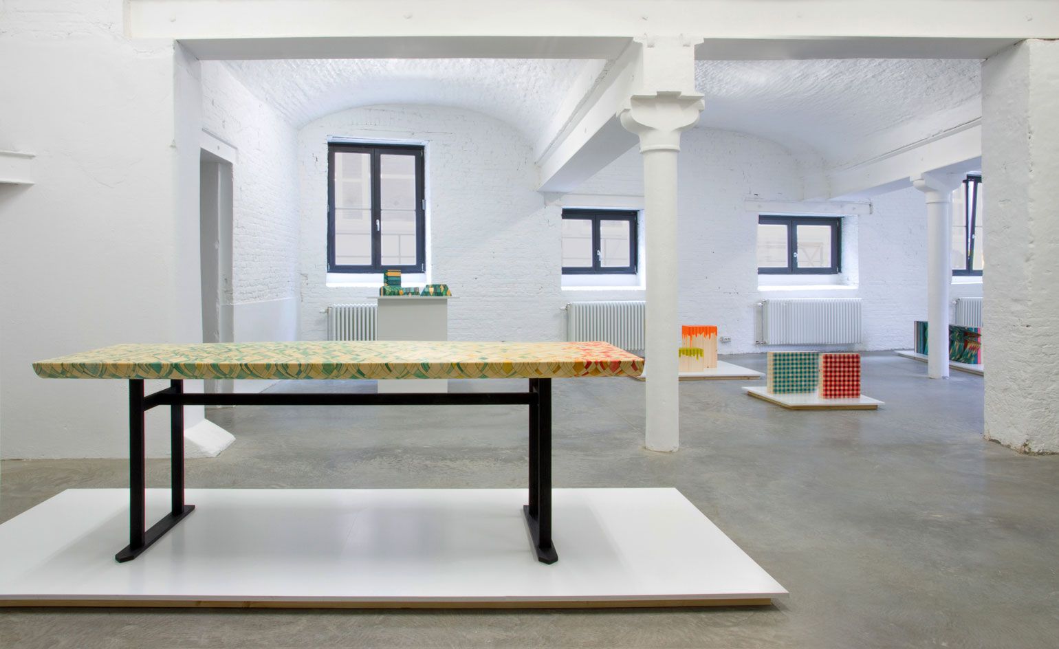 New wood-block furniture by Raw-Edges has colour coursing through its ...