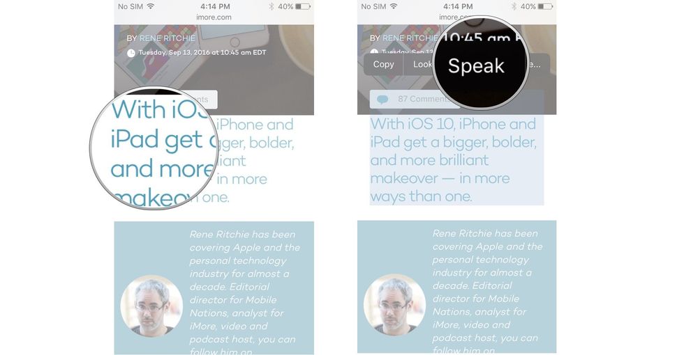 How to enable Spoken Content on iPhone and iPad | iMore