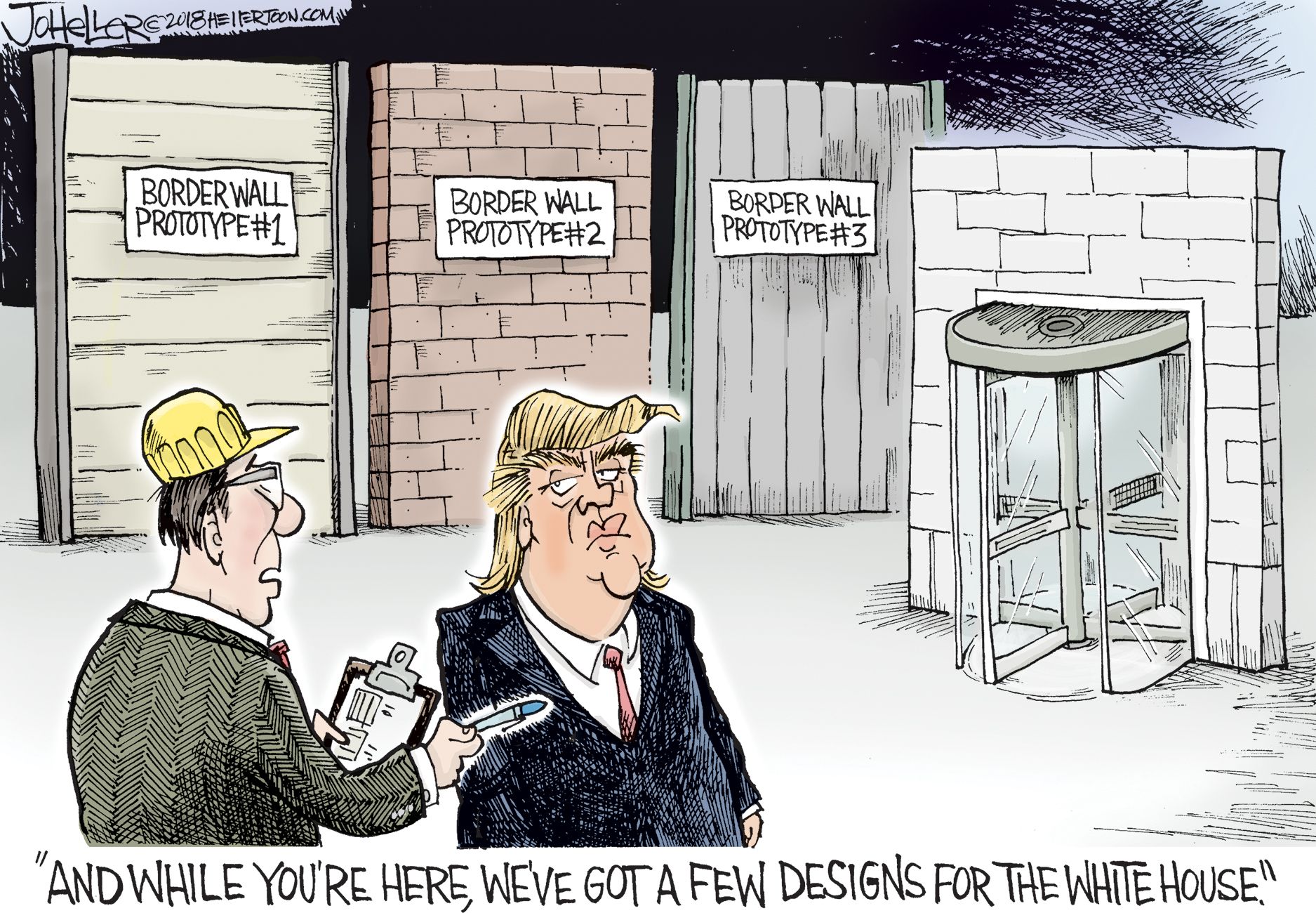 Political Cartoon U S Trump White House Chaos Revolving Door Border