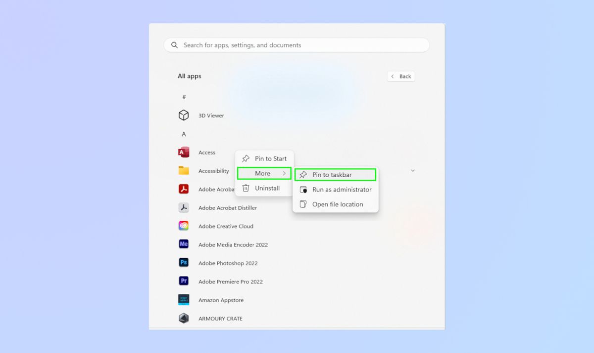 How to pin to the taskbar in Windows 11 | Tom's Guide