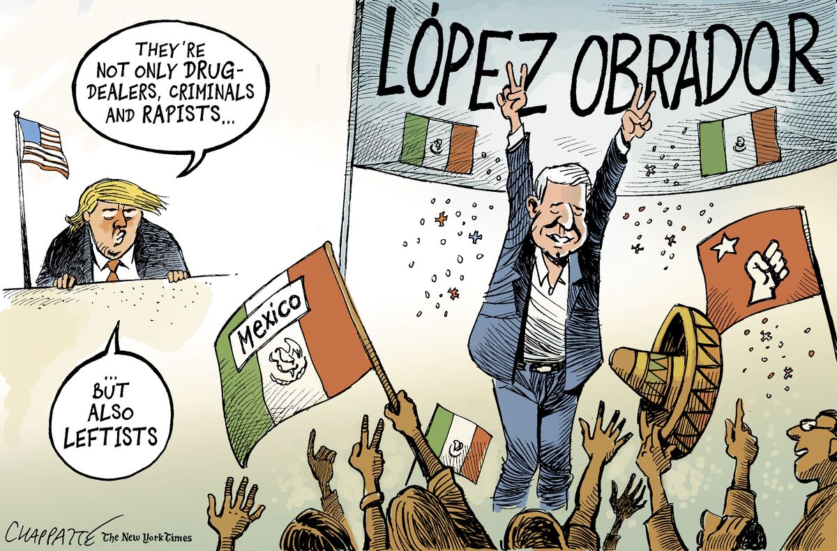 Political Cartoon U.S. Mexico presidential election Andres Manuel López ...