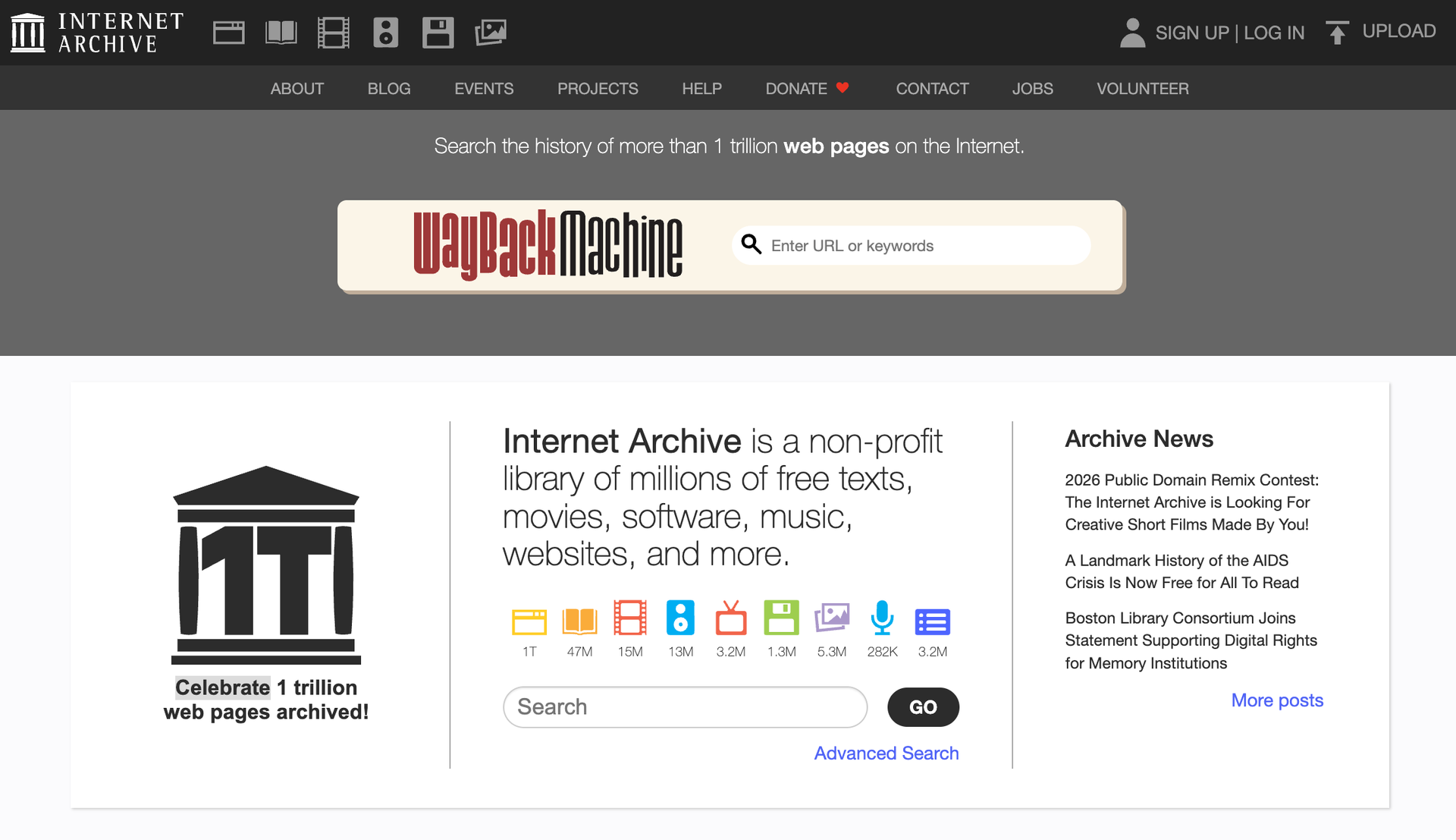 TIL the Wayback Machine saves 150,000 gigabytes of webpages every day ...